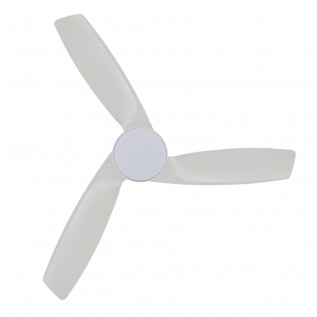 Bronx White ceiling fan with DC motor and LED light by Beacon - Anemis